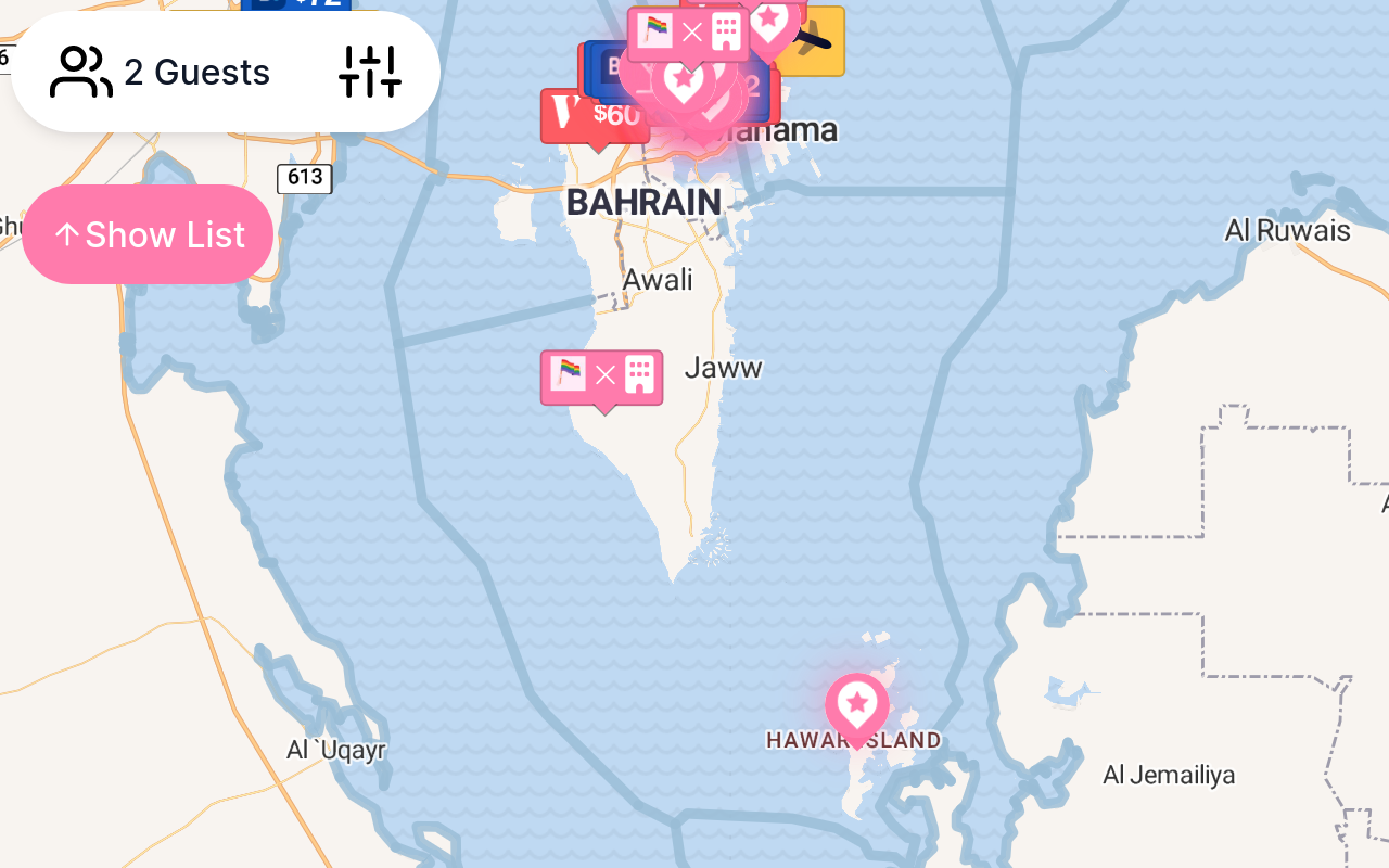 Gay Bahrain Map
