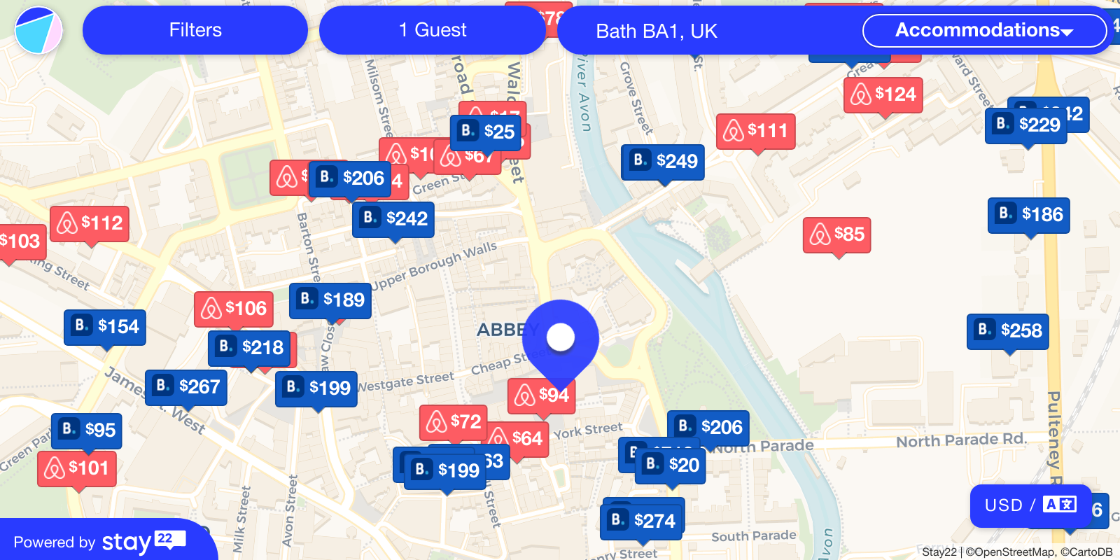 Places to stay near Bath BA1, UK