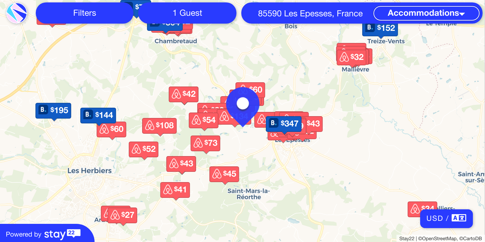 Places to stay near 85590 Les Epesses, France